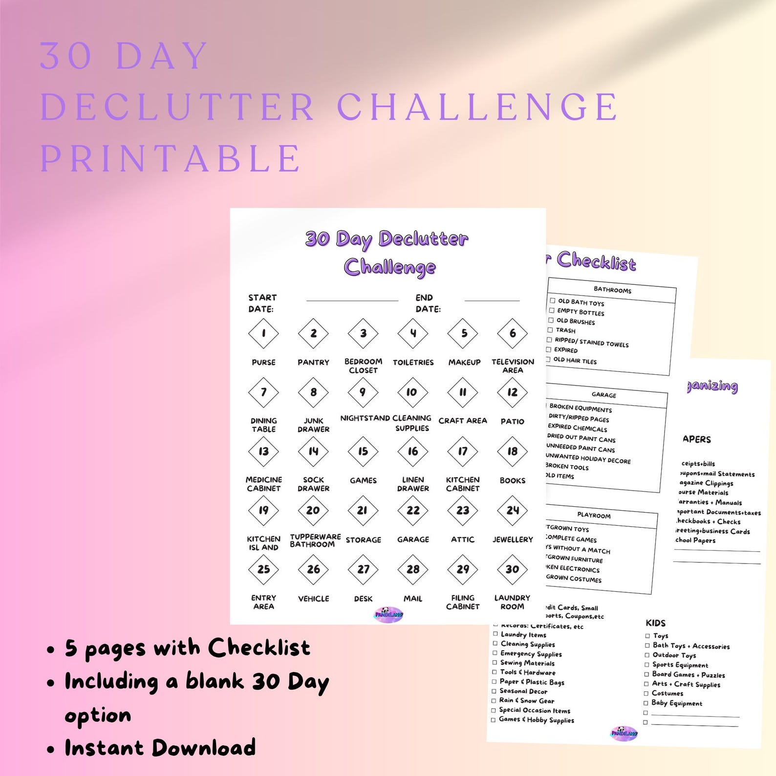 30 Day Declutter Challenge Printable Organize and Clean Your Space! - Etsy