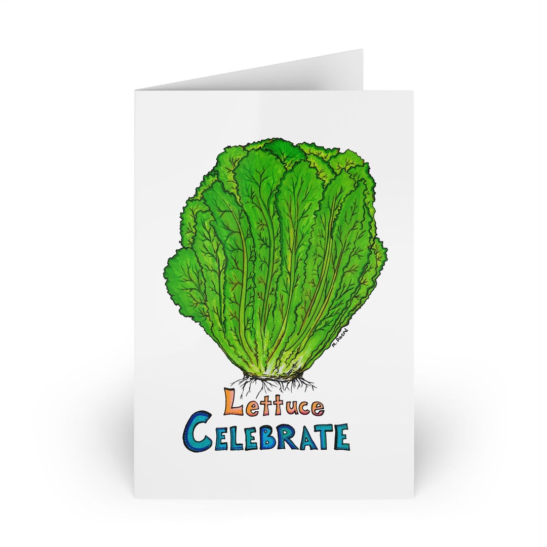 Lettuce Celebrate Pun Greeting Card | Garden Regards, All Occasions - Etsy