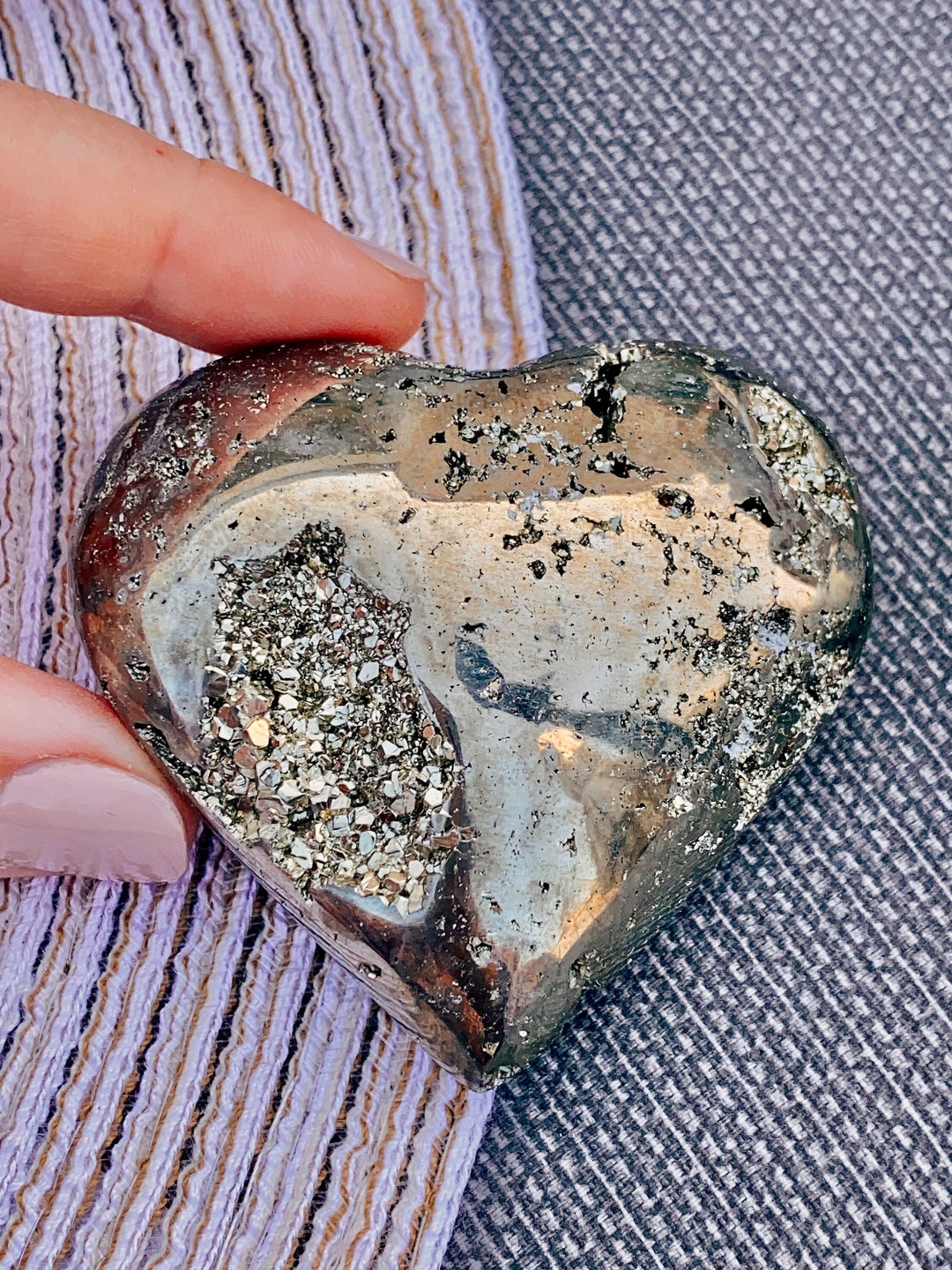 Pyrite Gemstone Puffy Hearts From 55 Cm to 90, Pyrite Hearts, Natural ...