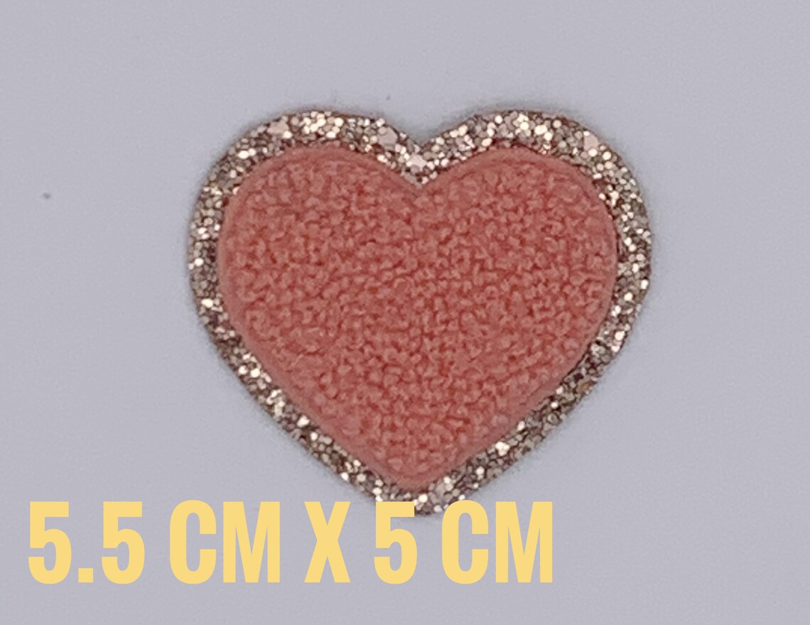 Heart shaped chenille embroidered patch - Etsy.de