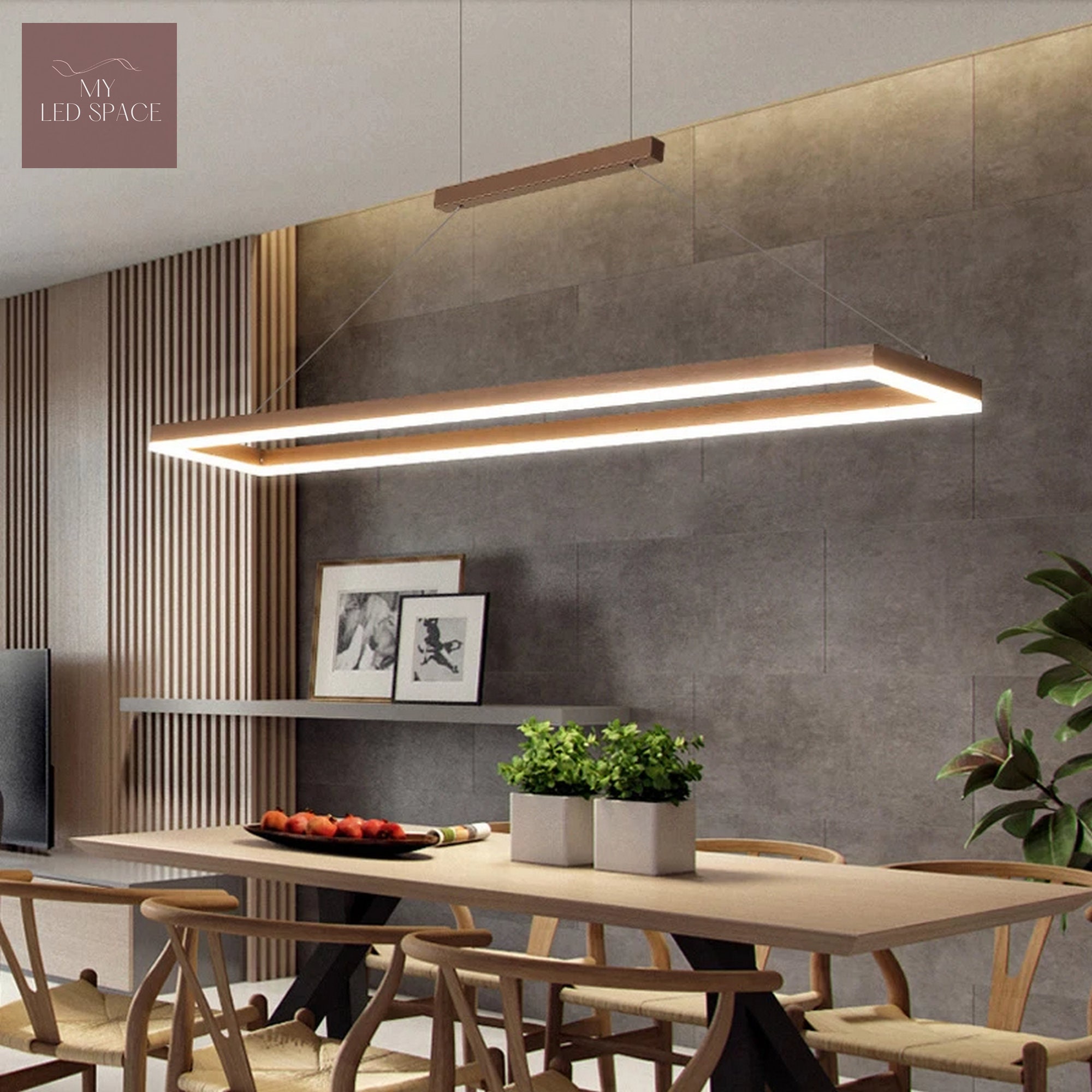 Moderno LED rectangular colgante lámparas renovación de la | Etsy