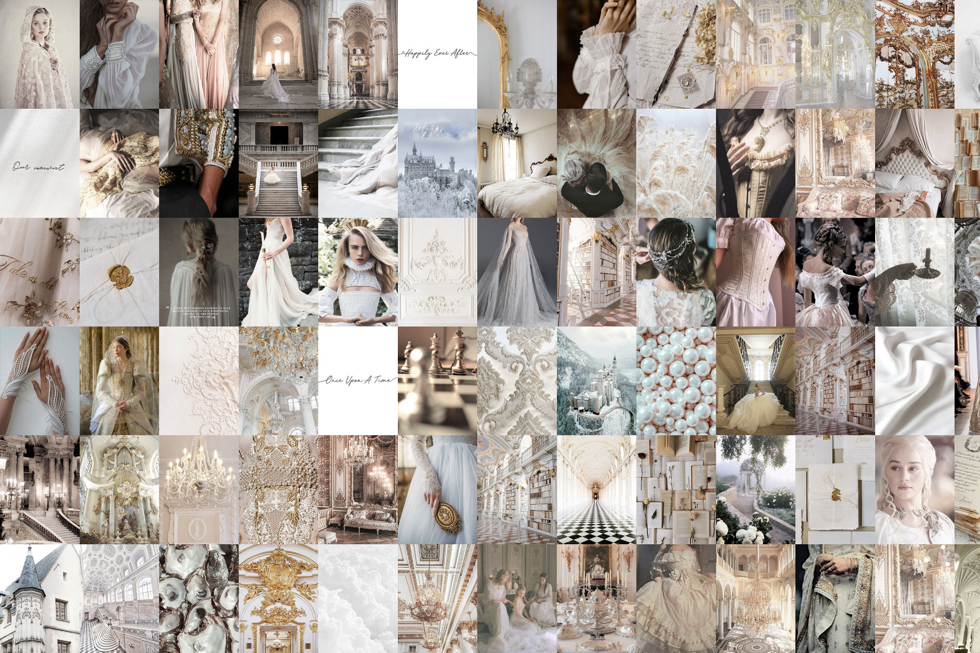 Royalcore Aesthetic Wall Collage Kit, White Room Decor, Collage Kit ...