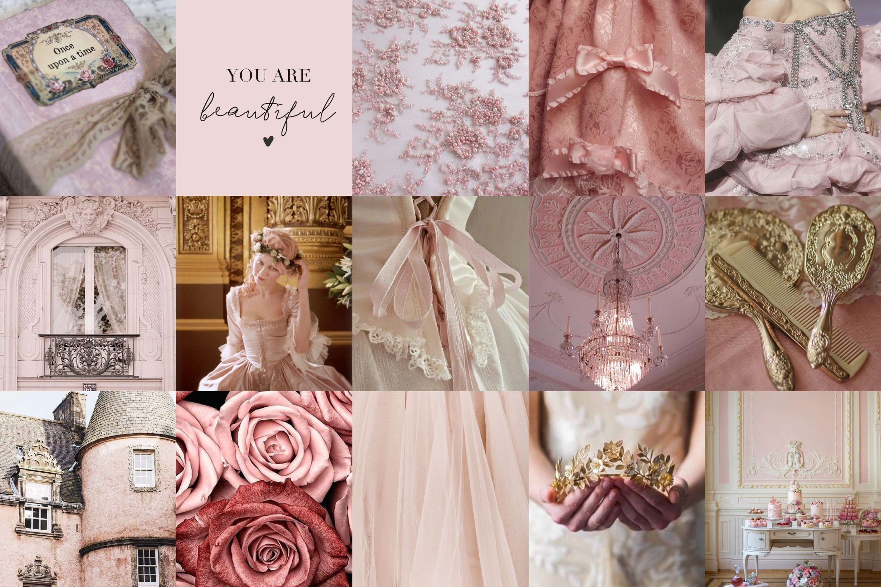 Royalcore Aesthetic Wall Collage Kit, Pink Room Decor, Collage Kit Wall ...