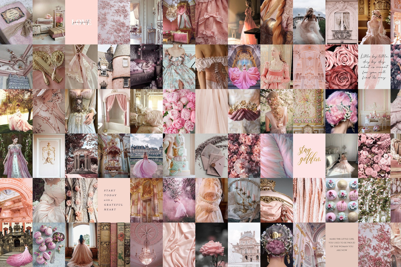 Royalcore Aesthetic Wall Collage Kit, Pink Room Decor, Collage Kit Wall ...