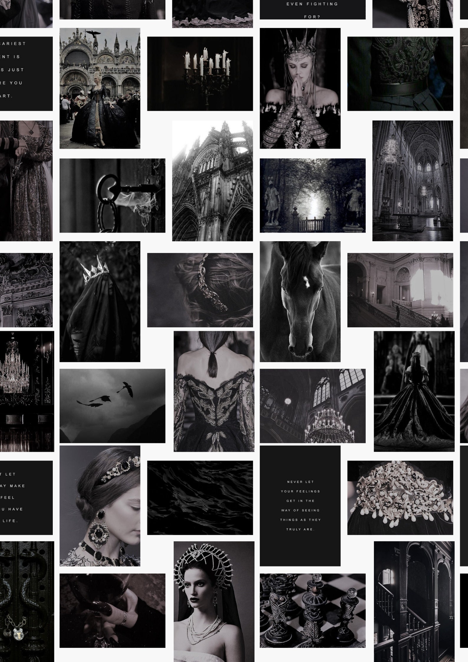 Royalcore Aesthetic Wall Collage Kit, Black Room Decor, Collage Kit ...