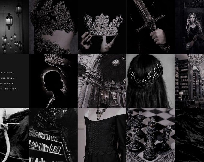 Royalcore Aesthetic Wall Collage Kit Black Room Decor - Etsy Canada