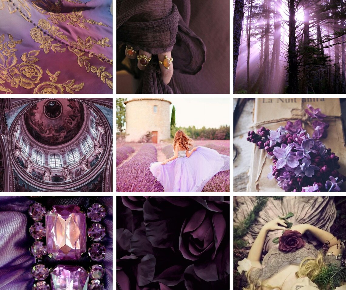 Royalcore Aesthetic Wall Collage Kit, Purple Room Decor, Collage Kit ...