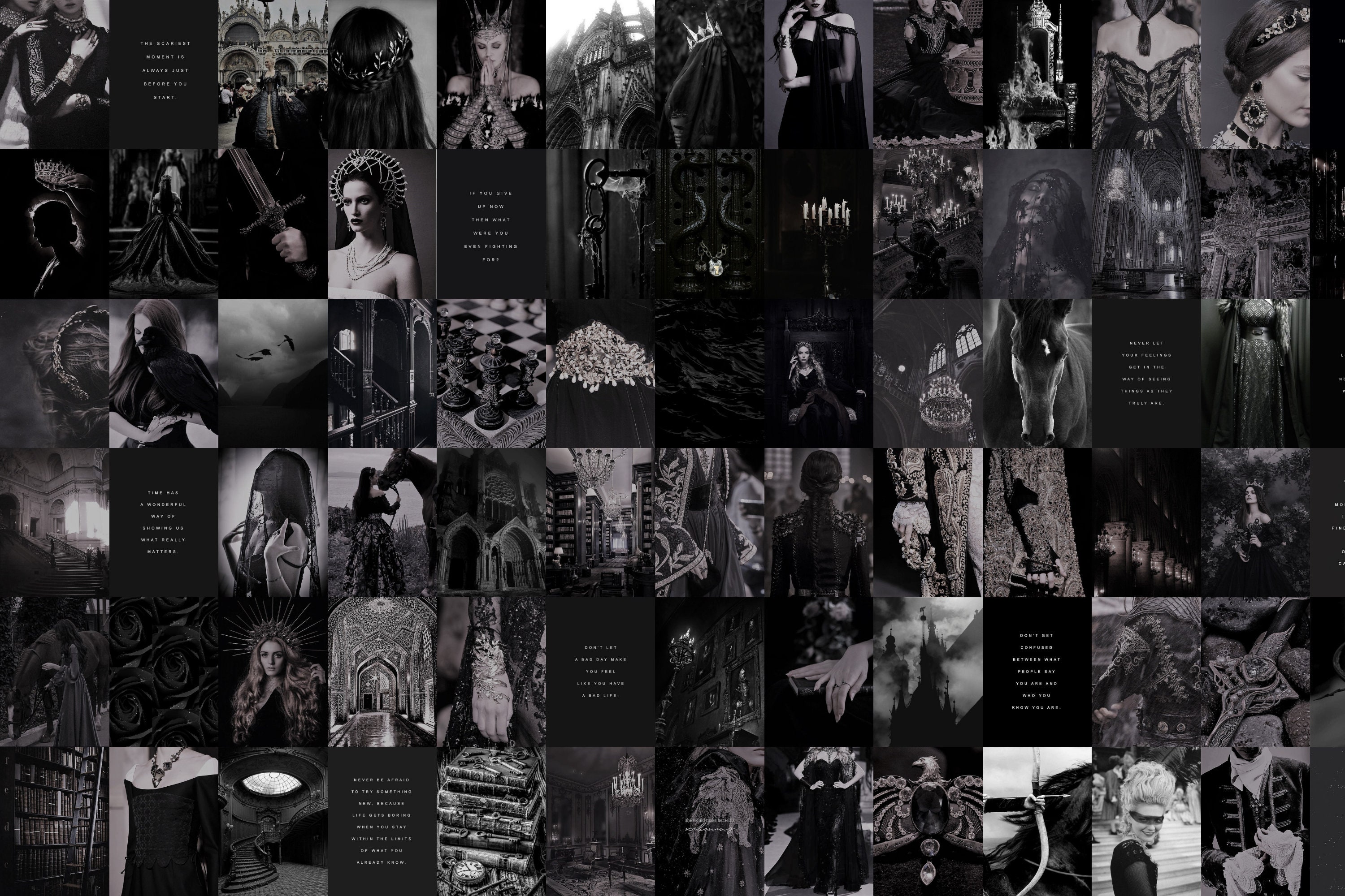 Royalcore Aesthetic Wall Collage Kit, Black Room Decor, Collage Kit ...