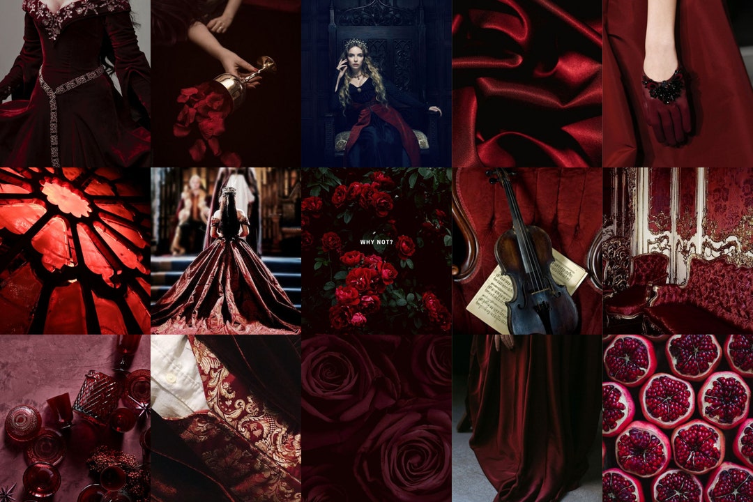 Royalcore Aesthetic Wall Collage Kit, Red Room Decor, Collage Kit Wall ...