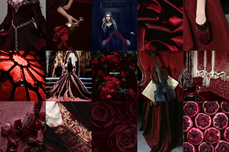 Royalcore Aesthetic Wall Collage Kit, Red Room Decor, Collage Kit Wall ...