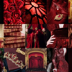 Royalcore Aesthetic Wall Collage Kit, Red Room Decor, Collage Kit Wall ...