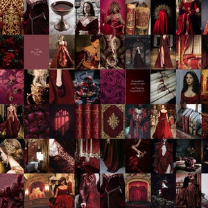 Royalcore Aesthetic Wall Collage Kit, Red Room Decor, Collage Kit Wall ...