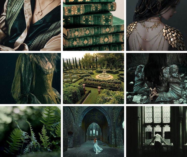 Royalcore Aesthetic Wall Collage Kit, Green Room Decor, Collage Kit ...