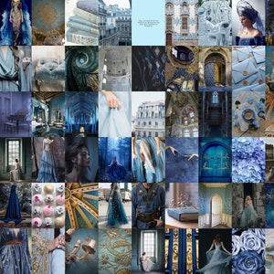 Royalcore Aesthetic Wall Collage Kit, Blue Room Decor, Collage Kit Wall ...