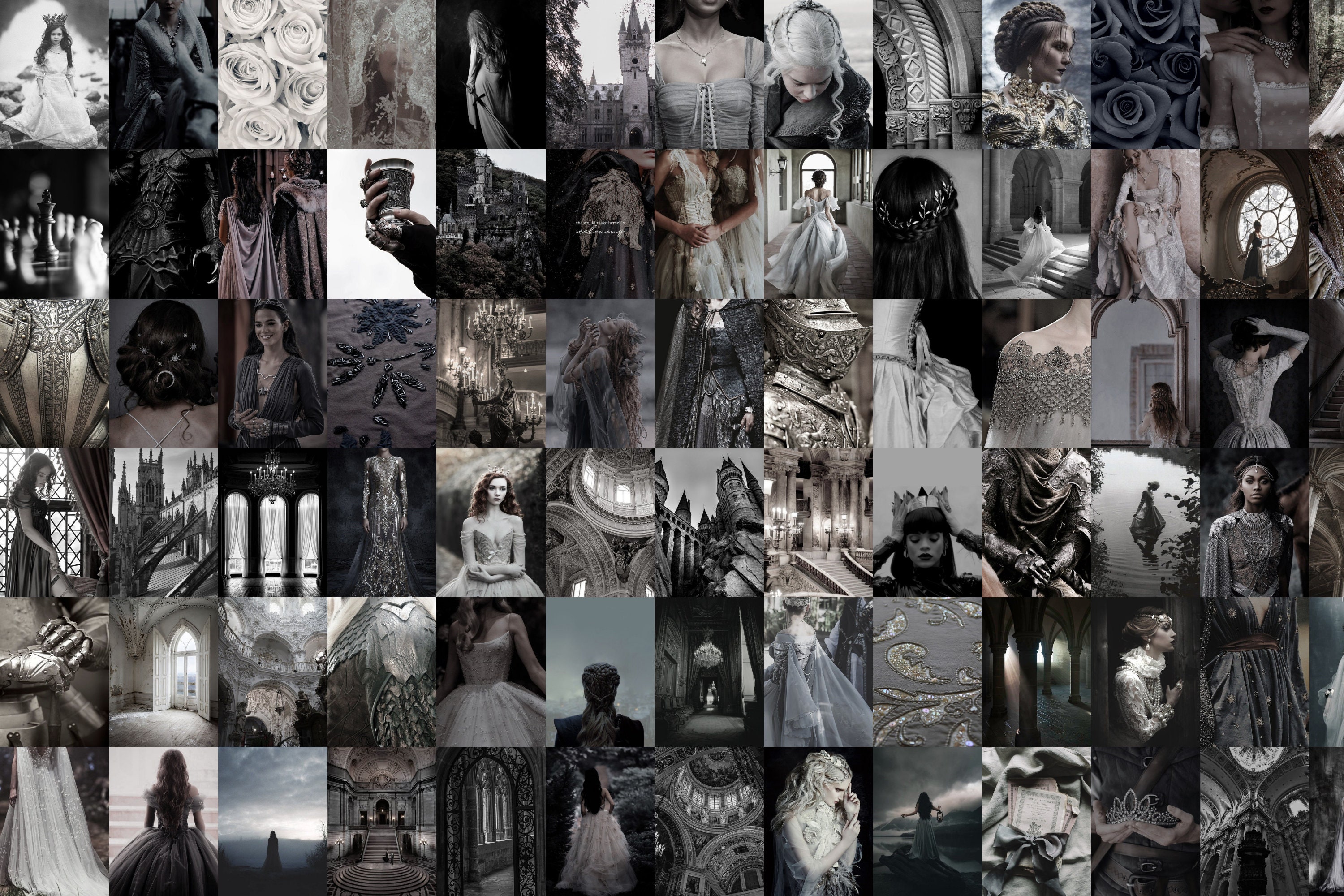 Royalcore Aesthetic Wall Collage Kit, Grey Room Decor, Collage Kit Wall ...