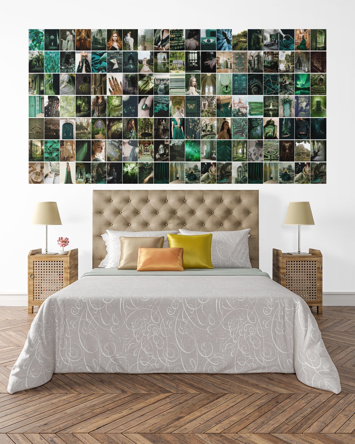 Royalcore Aesthetic Wall Collage Kit, Green Room Decor, Collage Kit ...
