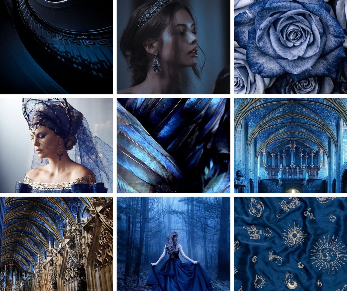 Royalcore Aesthetic Wall Collage Kit, Blue Room Decor, Collage Kit Wall ...