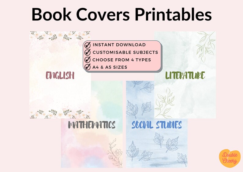 Notebook Cover Printables, School Supplies, Back to School, Journal ...