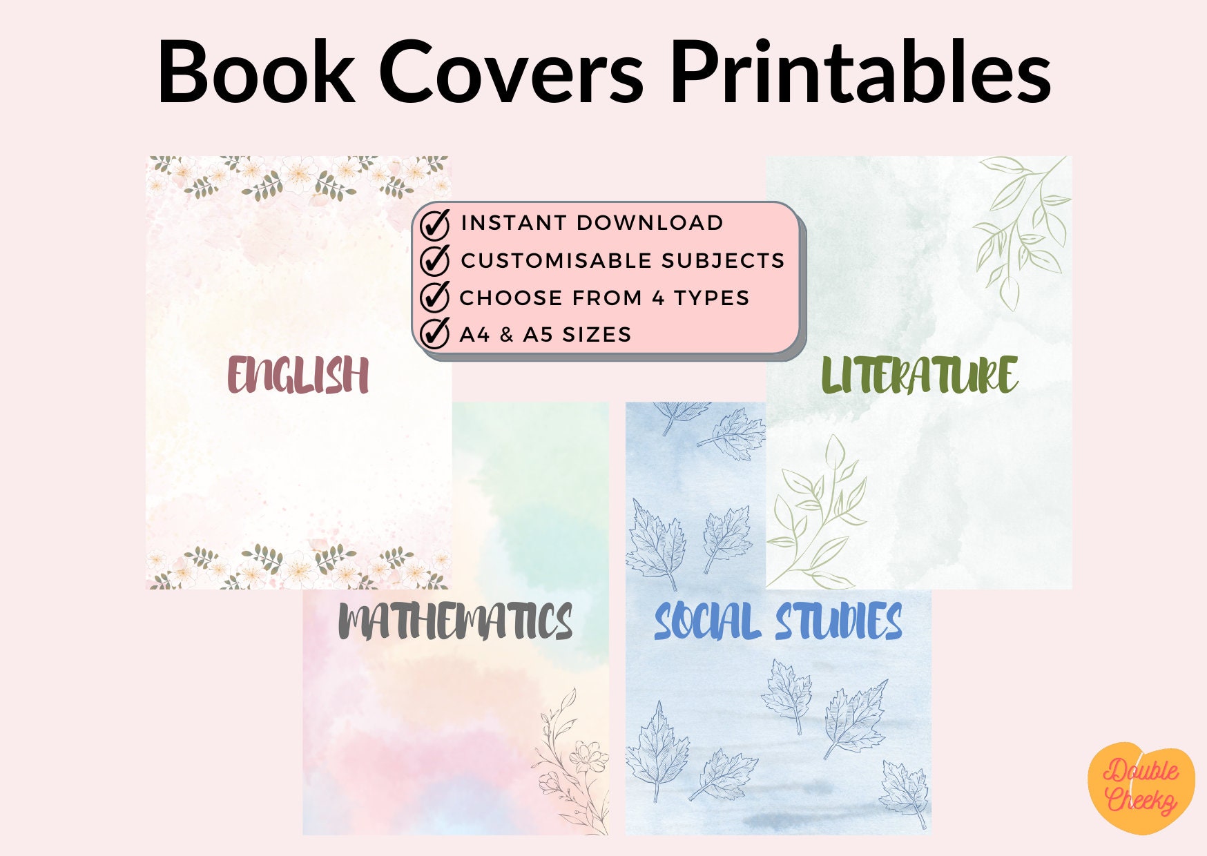 Notebook Cover Printables, School Supplies, Back to School, Journal ...