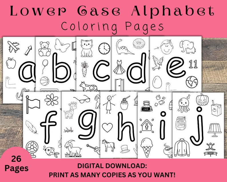 Lower Case Alphabet Coloring Pages, Lower Case Abcs, ABC Activity, Kids ...
