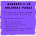 Numbers Coloring Pages, 0-20 Coloring Pages, Kids Activity, Classroom ...