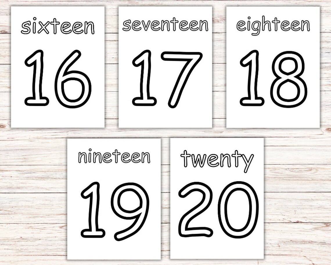 Numbers Coloring Pages, 0-20 Coloring Pages, Kids Activity, Classroom ...