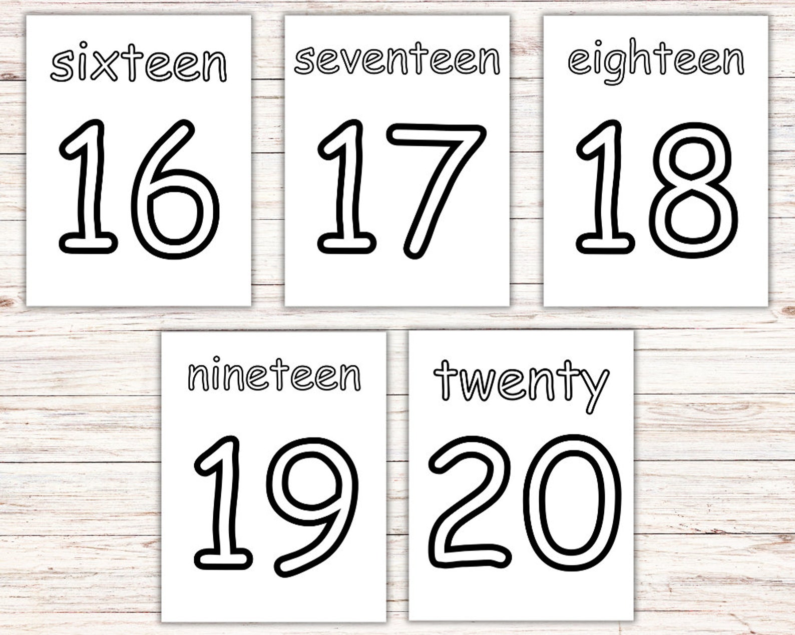 Numbers Coloring Pages, 0-20 Coloring Pages, Kids Activity, Classroom ...