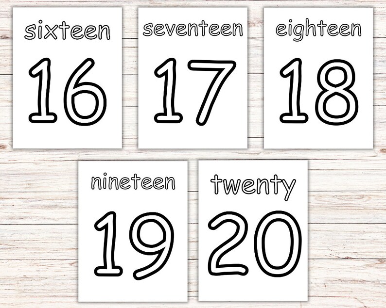 Numbers Coloring Pages, 0-20 Coloring Pages, Kids Activity, Classroom ...