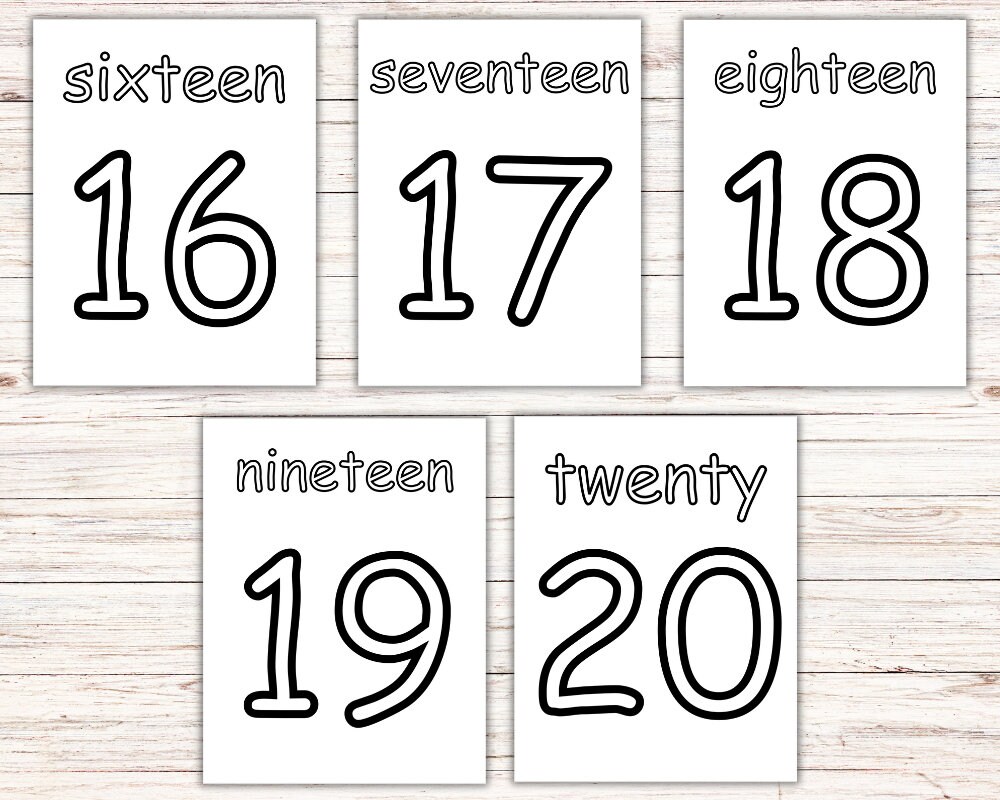 Numbers Coloring Pages, 0-20 Coloring Pages, Kids Activity, Classroom ...