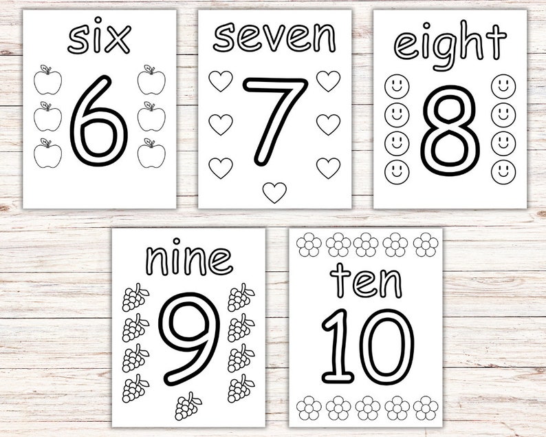 Counting Coloring Pages, Number Coloring Pages, Kids Activity ...