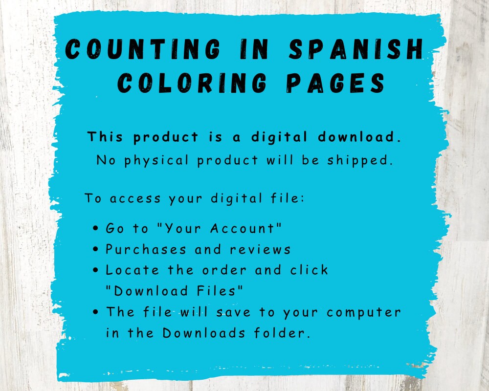 Counting in Spanish Coloring Pages: Kids Classroom Activity (digital ...