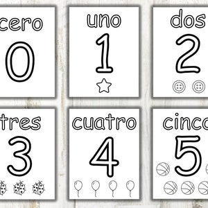 Counting in Spanish Coloring Pages Espanol Classroom - Etsy