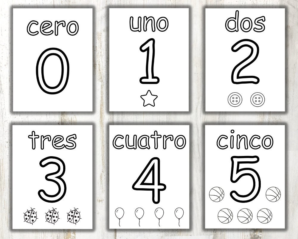 Counting in Spanish, Coloring Pages, Espanol, Classroom Activity, Kids ...