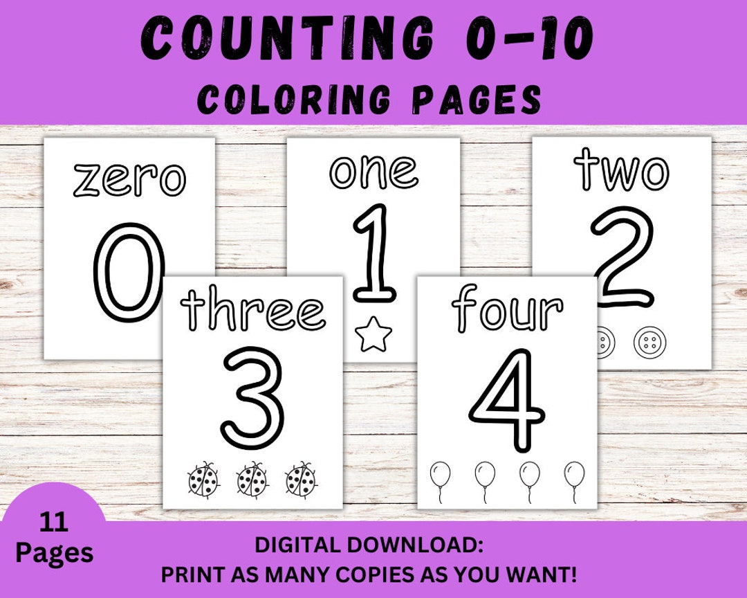 Counting Coloring Pages, Number Coloring Pages, Kids Activity ...