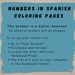 Number Coloring Pages, Numbers in Spanish, Kids Activity, Classroom ...