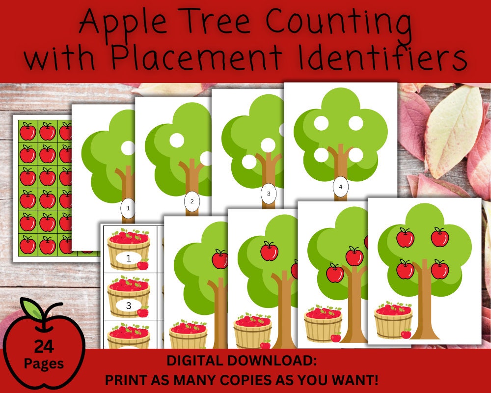 Apple Counting Activity, Apple Tree Counting, Autumn Classroom, Fall ...