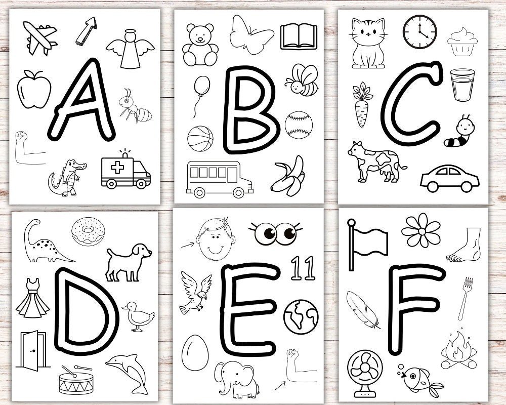 Capitalized Alphabet Coloring Pages, Capitals, ABC Activity, Kids ...