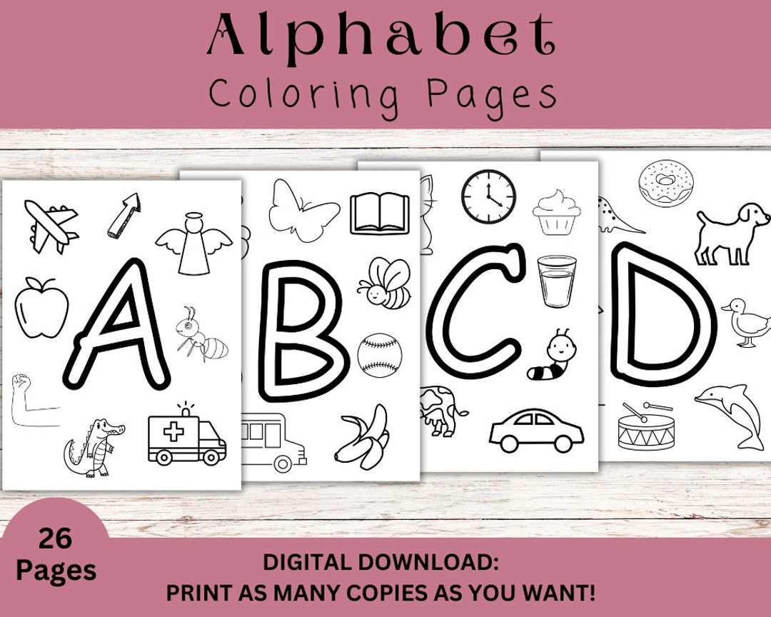 Capitalized Alphabet Coloring Pages, Capitals, ABC Activity, Kids ...