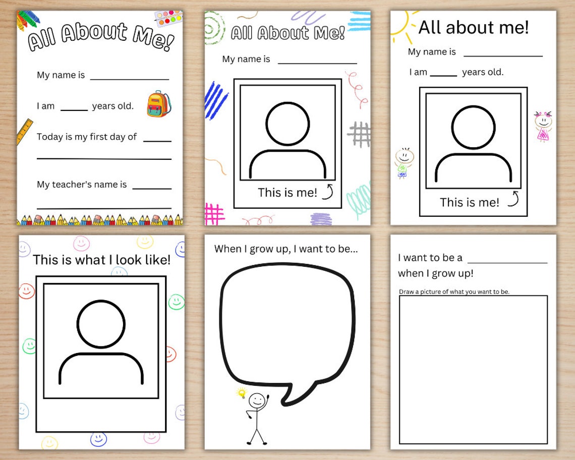 All About Me, Back to School, First Day of School, Colorful, Classroom ...