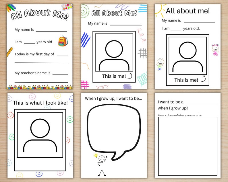 All About Me, Back to School, First Day of School, Colorful, Classroom ...