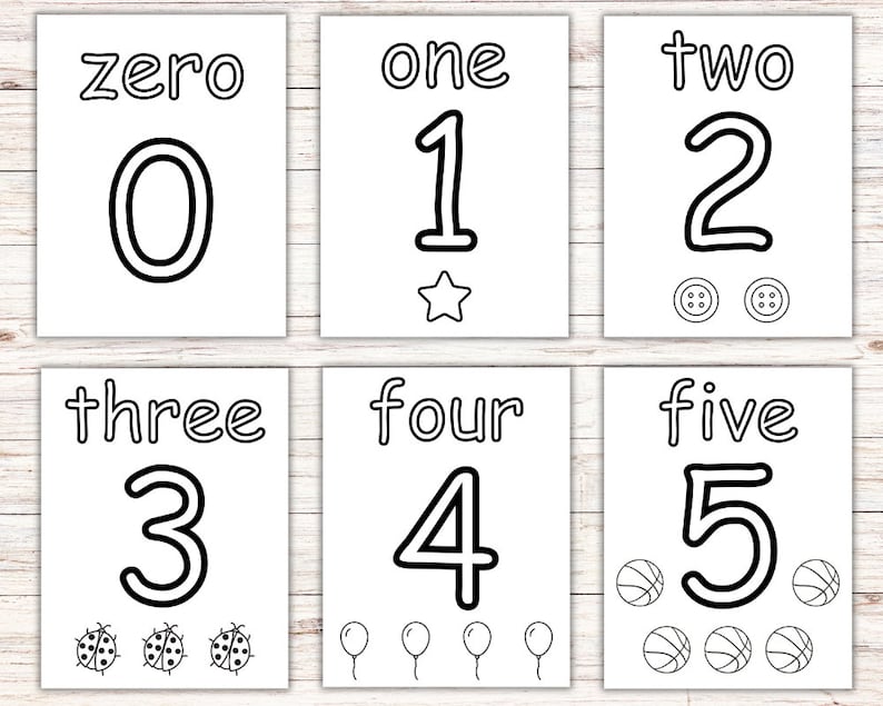 Counting Coloring Pages, Number Coloring Pages, Kids Activity ...