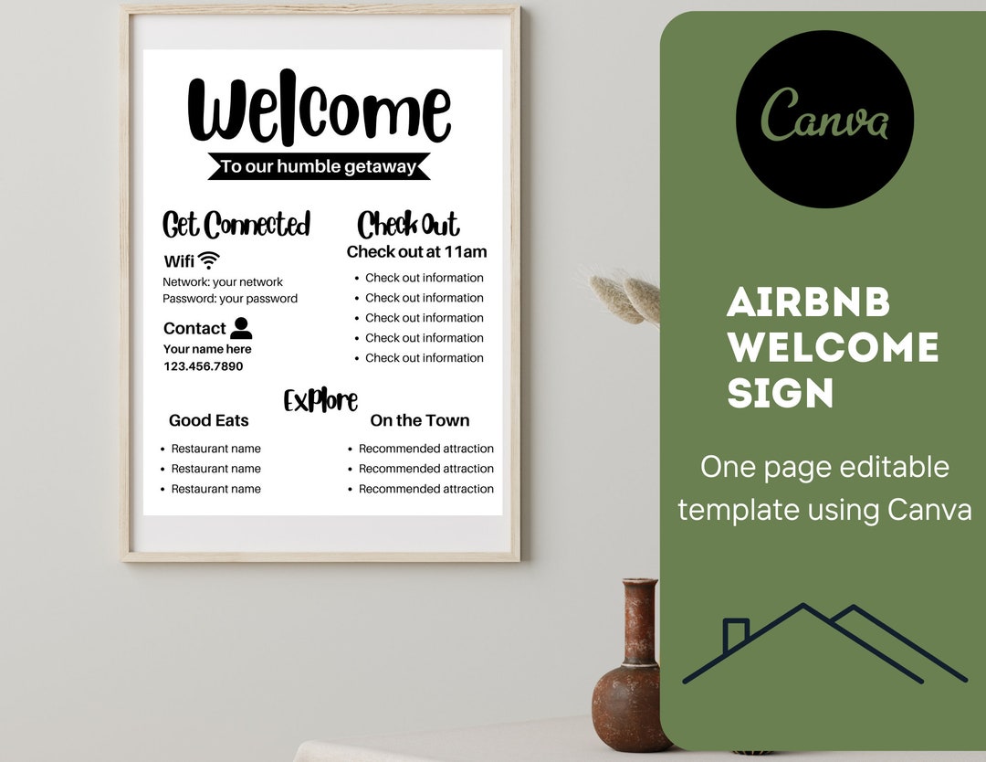 Welcome Sign for Airbnb Hosts, VRBO Hosts, Vacation Rentals, House ...