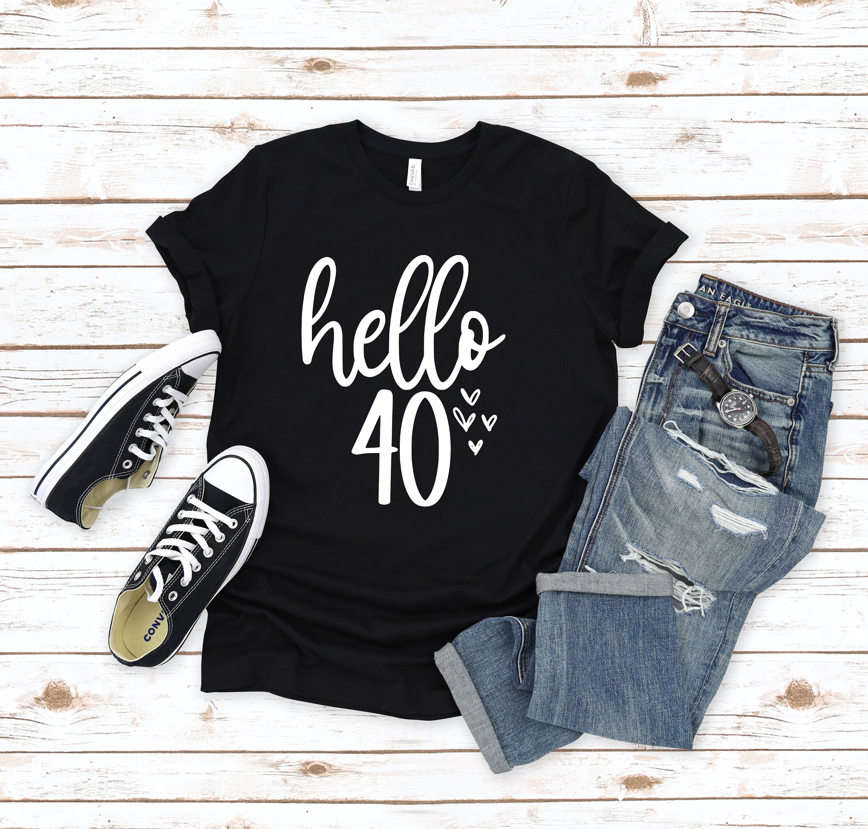 Hello 40 Shirt 40th Birthday Shirt Birthday Tee Vintage | Etsy