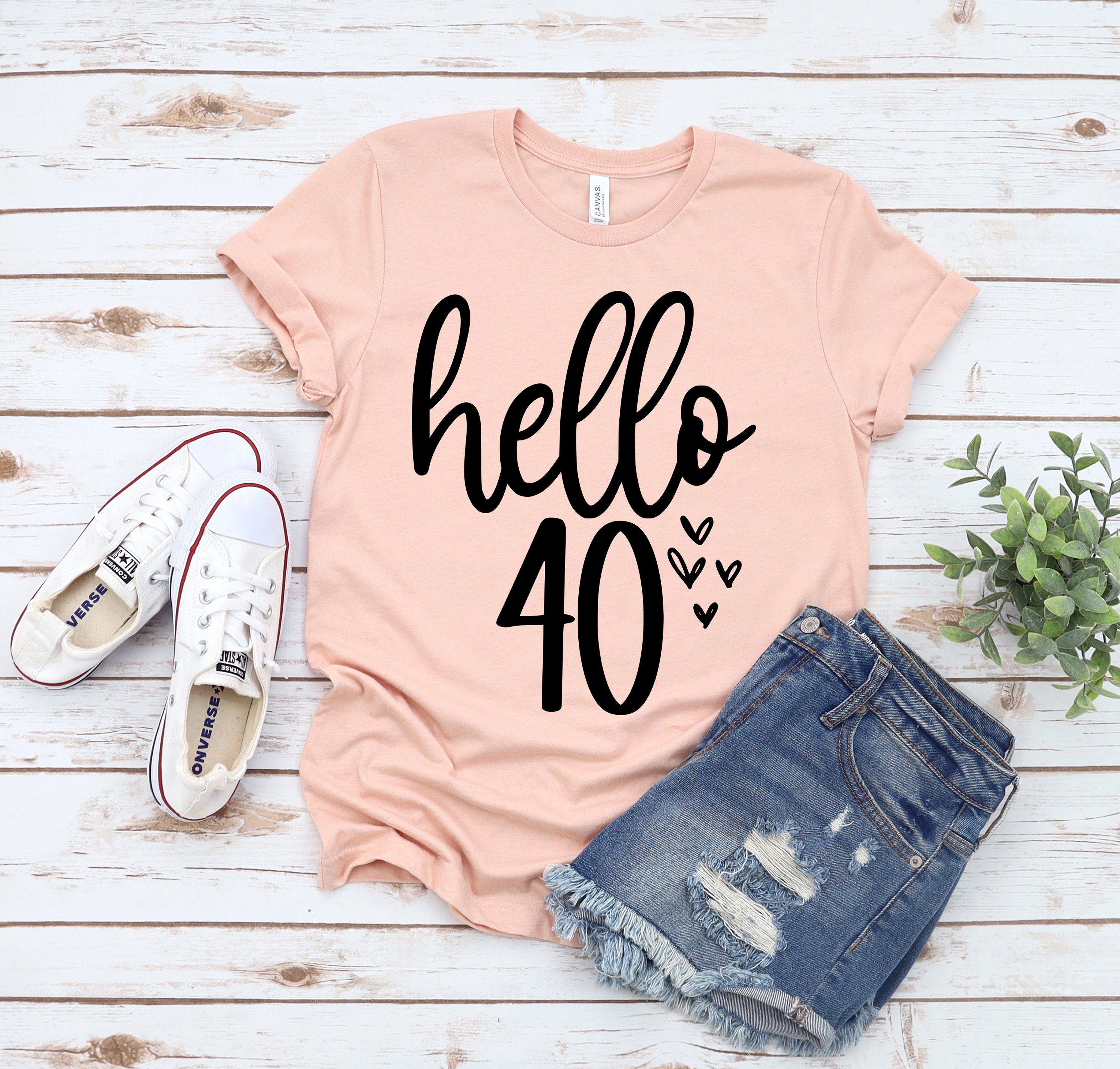 Hello 40 Shirt 40th Birthday Shirt Birthday Tee Vintage | Etsy