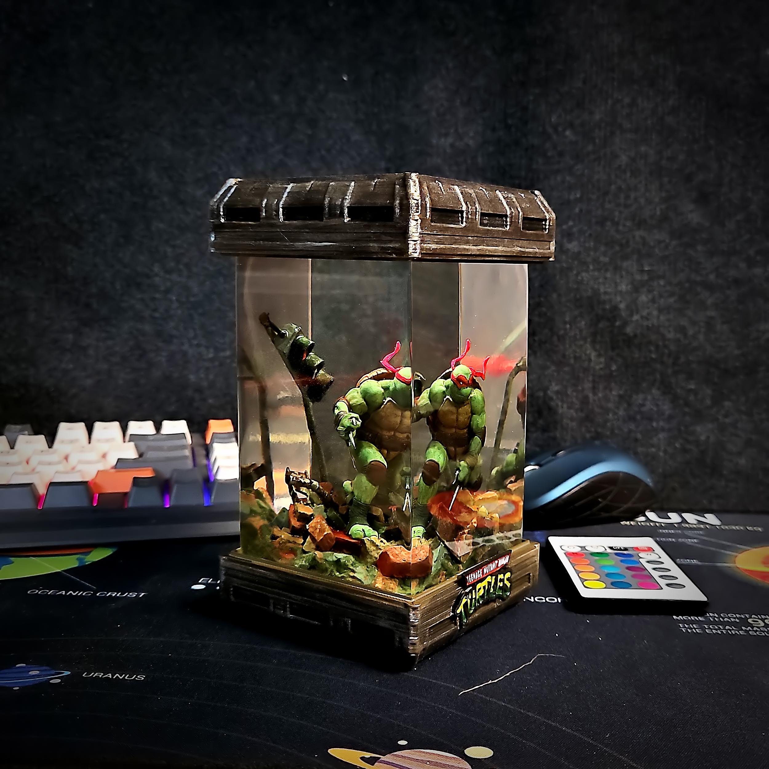 Ninja Turtle Style Resin Lamp – LED Action Figure Night Light, Handmade ...