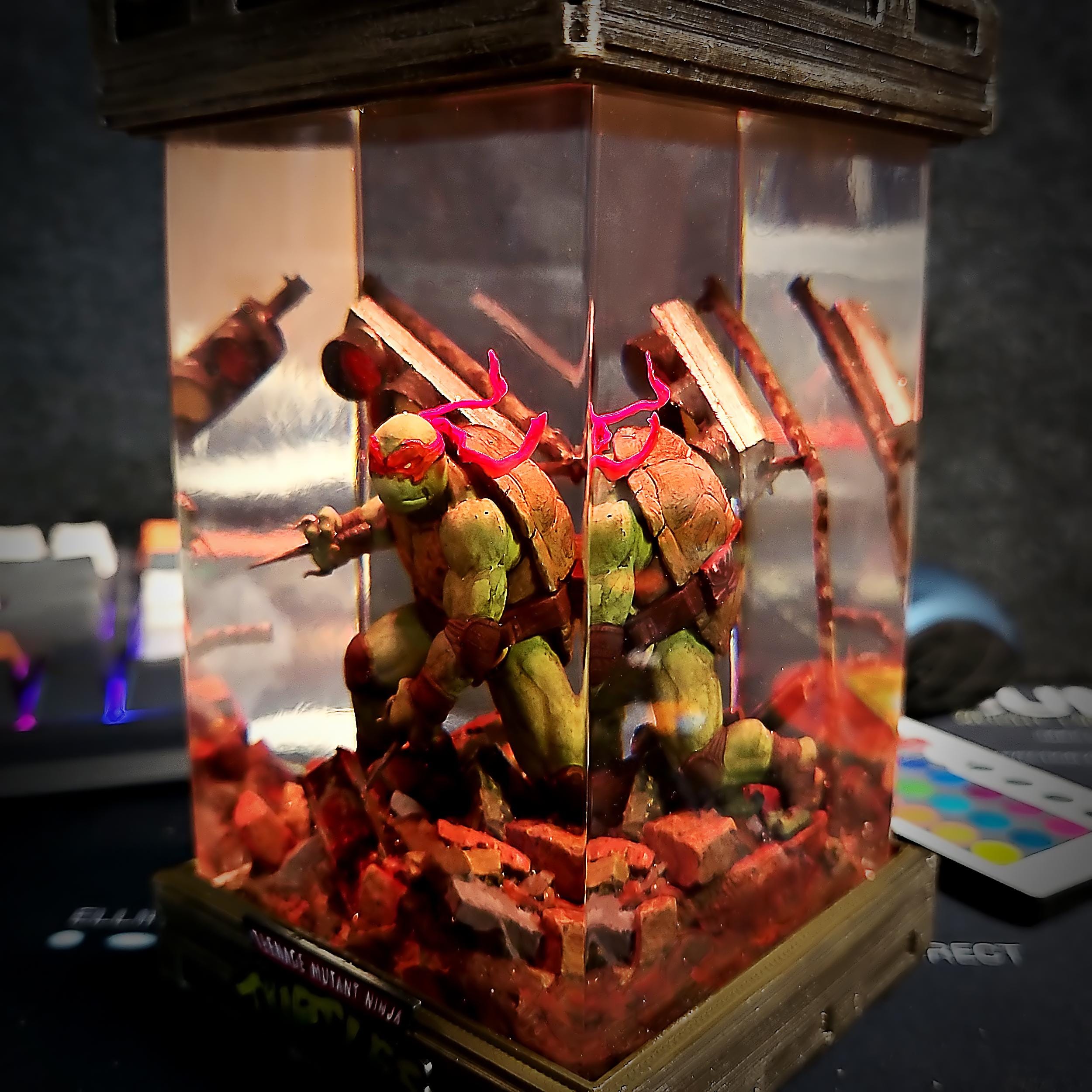 Ninja Turtle Style Resin Lamp – LED Action Figure Night Light, Handmade ...