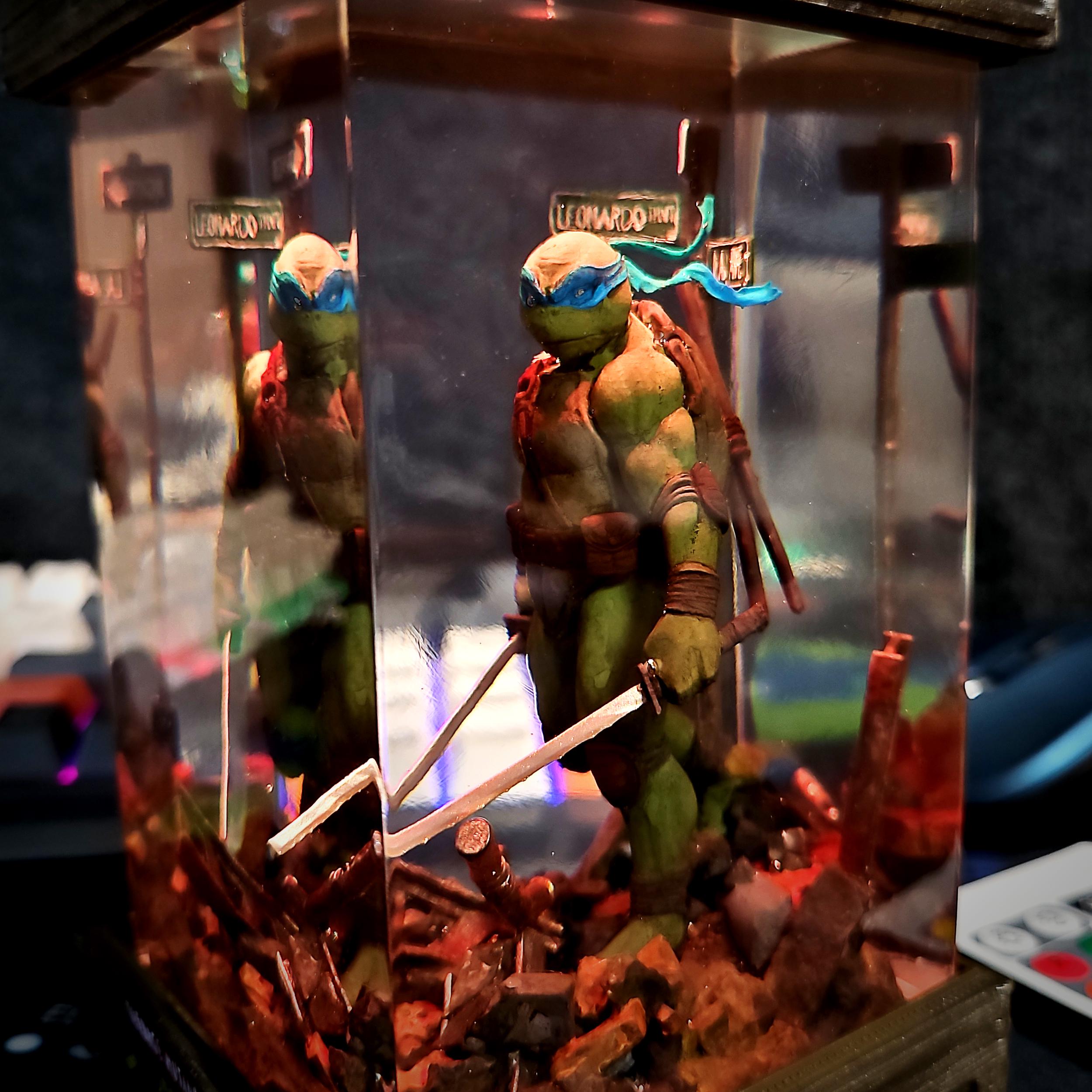 Handmade Ninja Turtle Diorama Lamp, RGB LED Gamer Desk Decor - Etsy