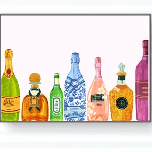 Alcohol Bottles Digital Print - Etsy