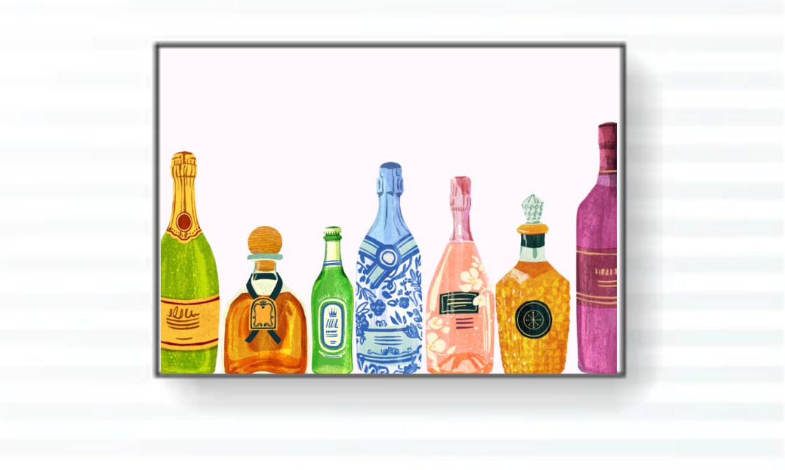 Alcohol Bottles Digital Print - Etsy