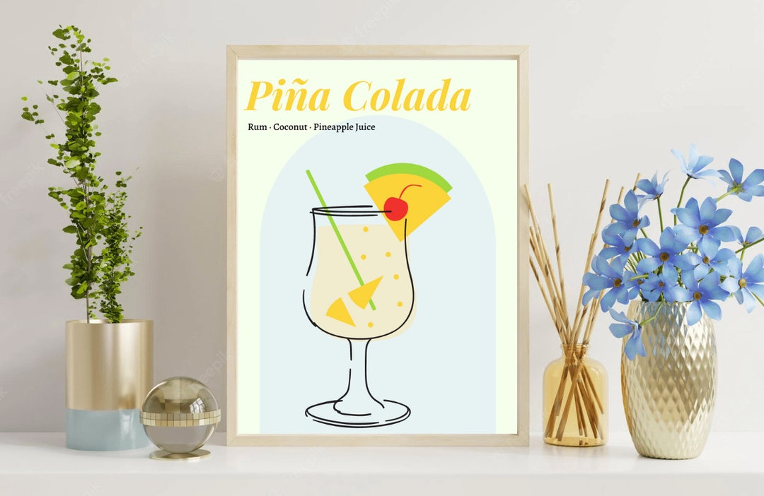 Piña Colada Cocktail Print - Etsy
